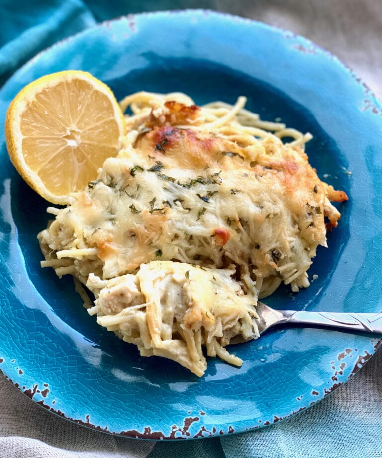 Creamy Lemon Chicken Spaghetti - Quiche My Grits