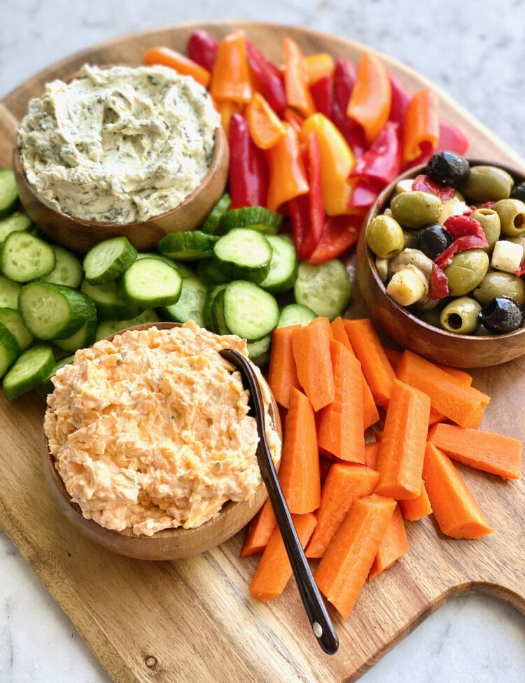 Triple Dip Snack Board - Quiche My Grits