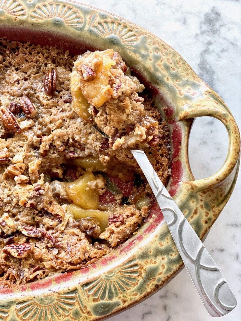 Caramel Apple Pecan Cobbler - Quiche My Grits