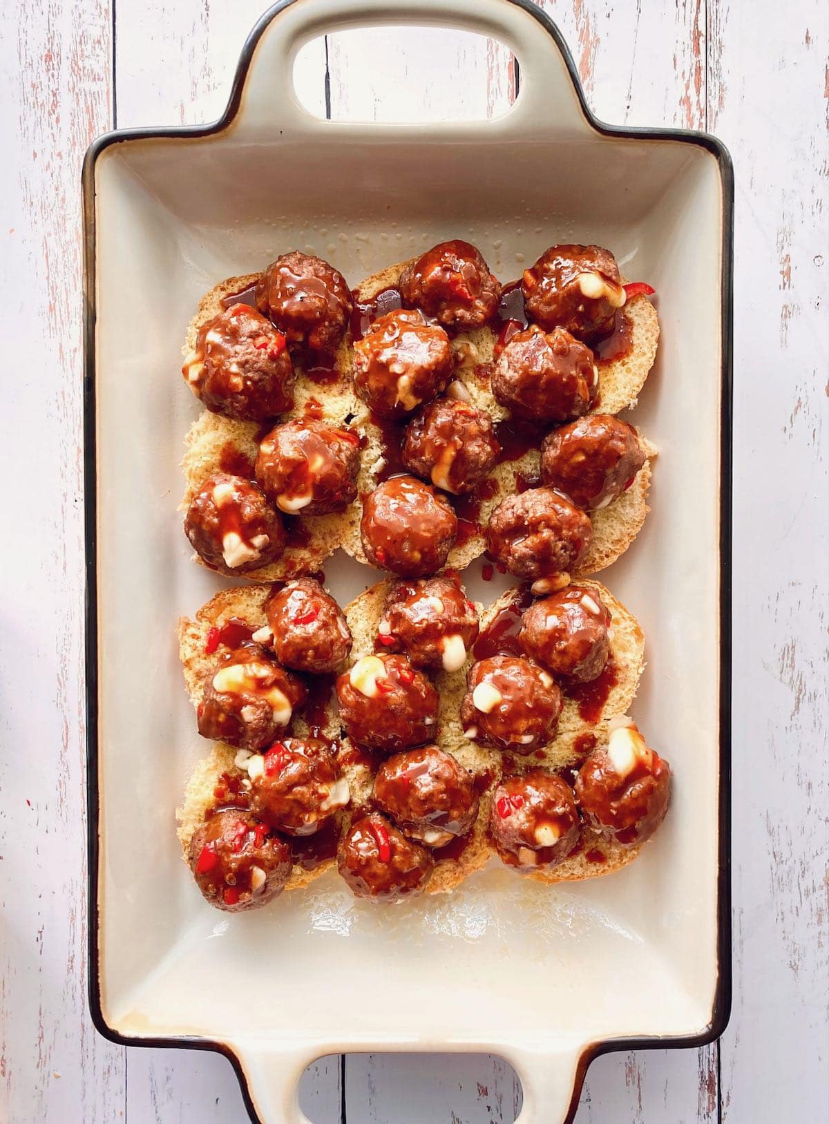 Cheesy Meatball Sliders - Quiche My Grits