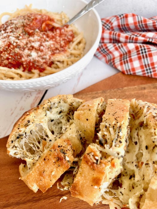 Cheese Stuffed Garlic Bread - Quiche My Grits