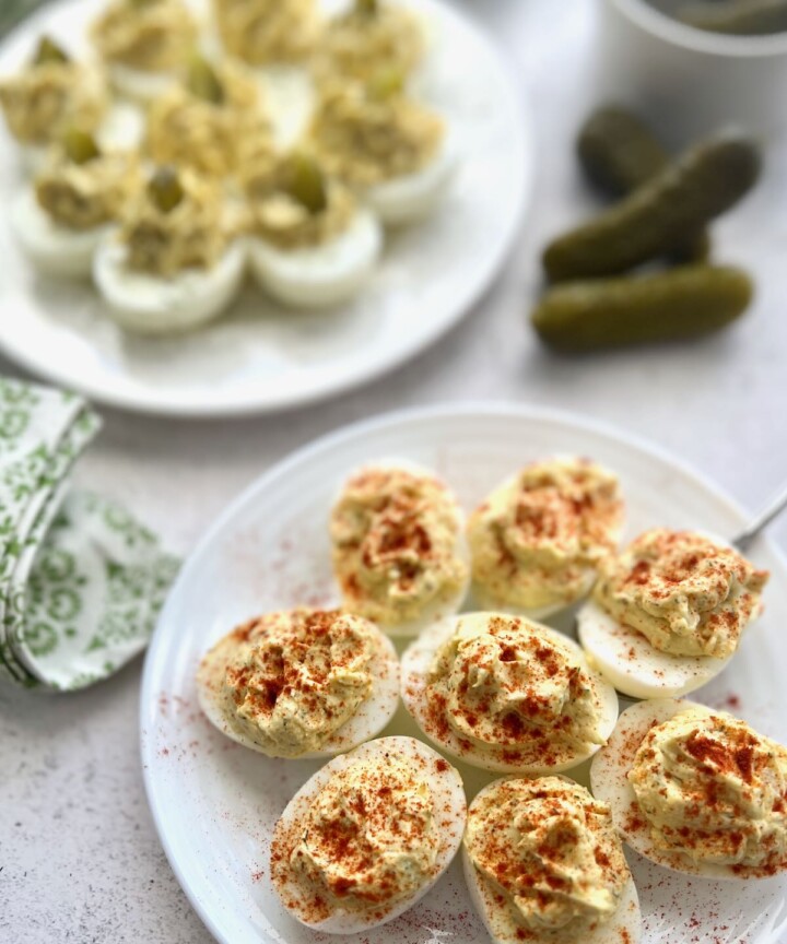 Cream Cheese Deviled Eggs - Quiche My Grits