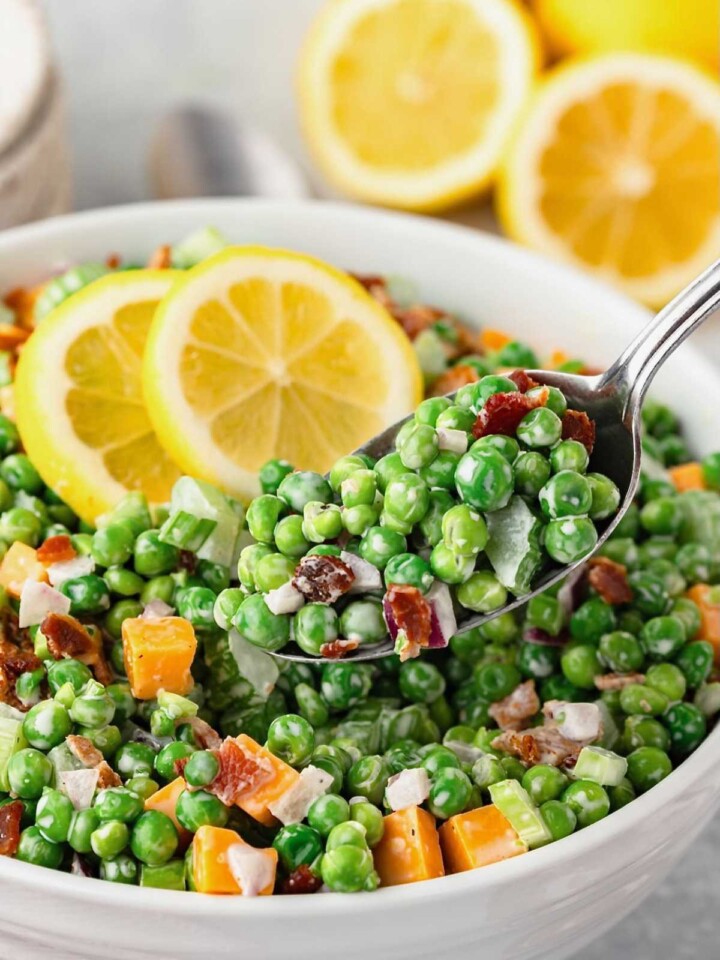 Lemon Green Pea Salad - Quiche My Grits