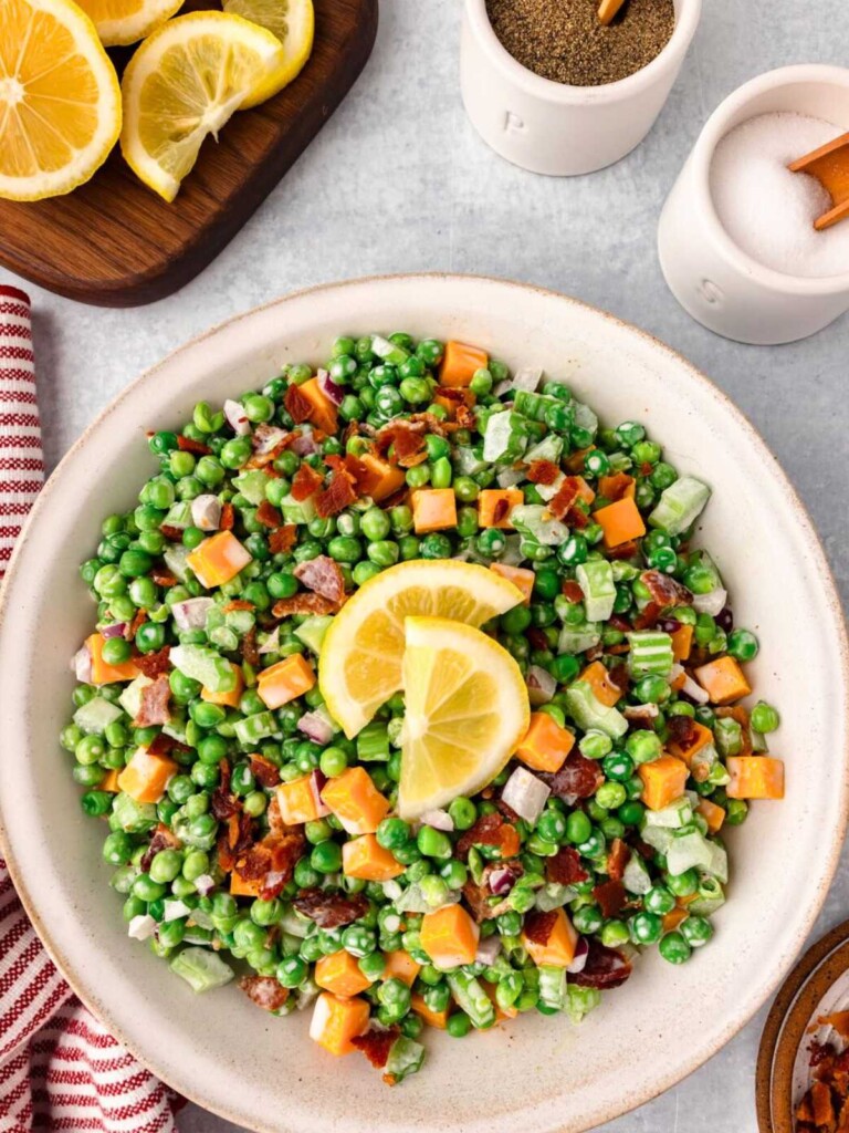 Lemon Green Pea Salad - Quiche My Grits