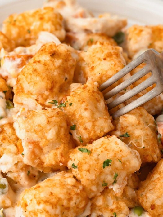 Cheesy Chicken Tater Tot Casserole - Quiche My Grits