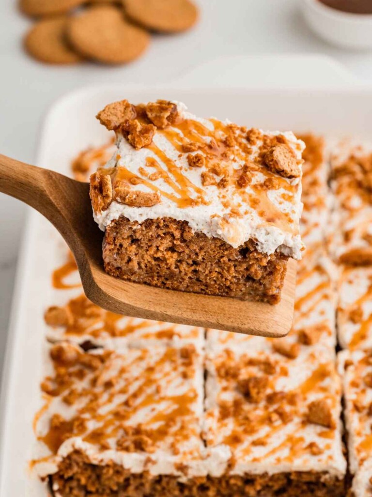 Gingerbread Spice Cake with Caramel - Quiche My Grits